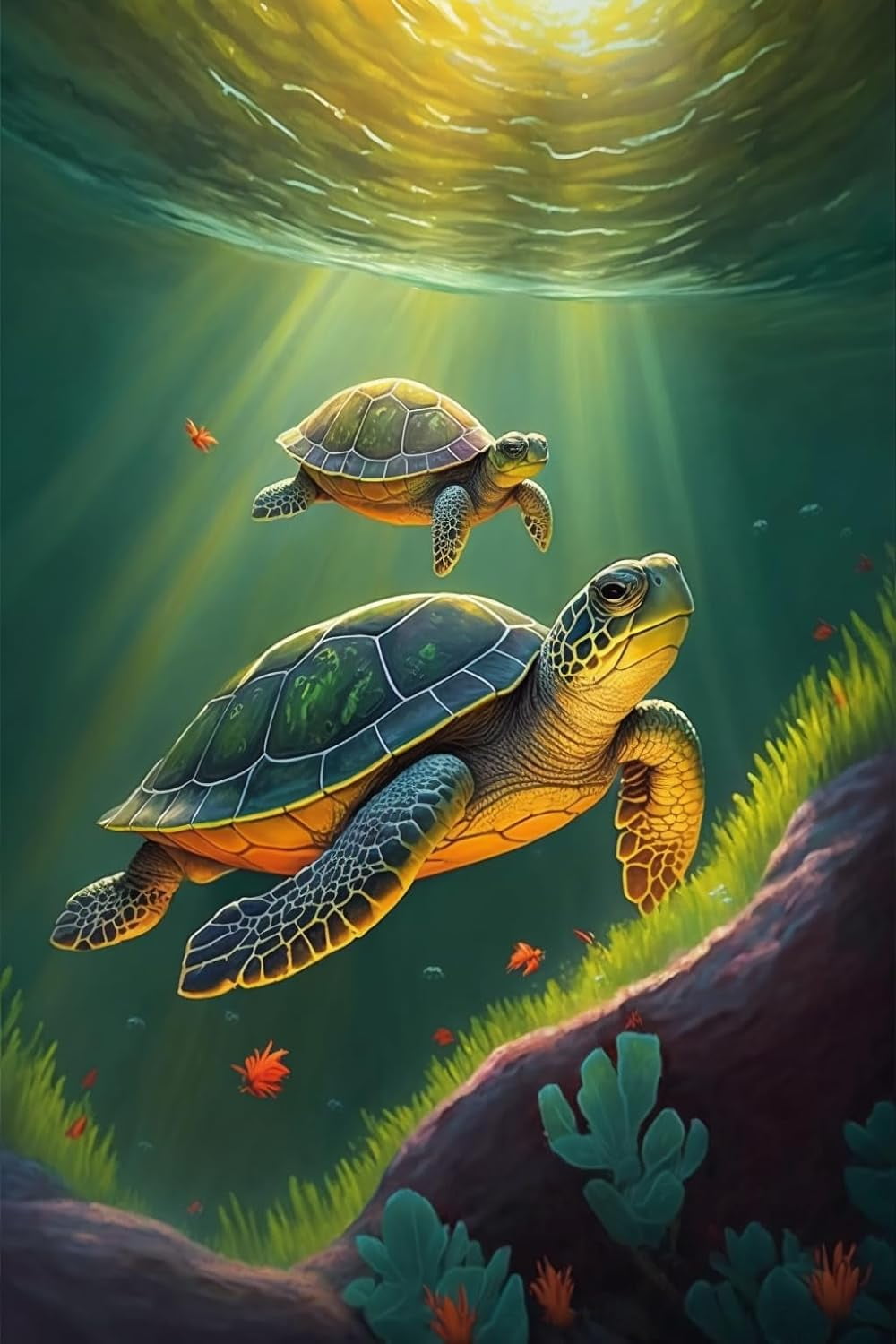 300 Pieces Puzzle for Adults - Underwater Turtles Wooden Jigsaw Puzzles ...