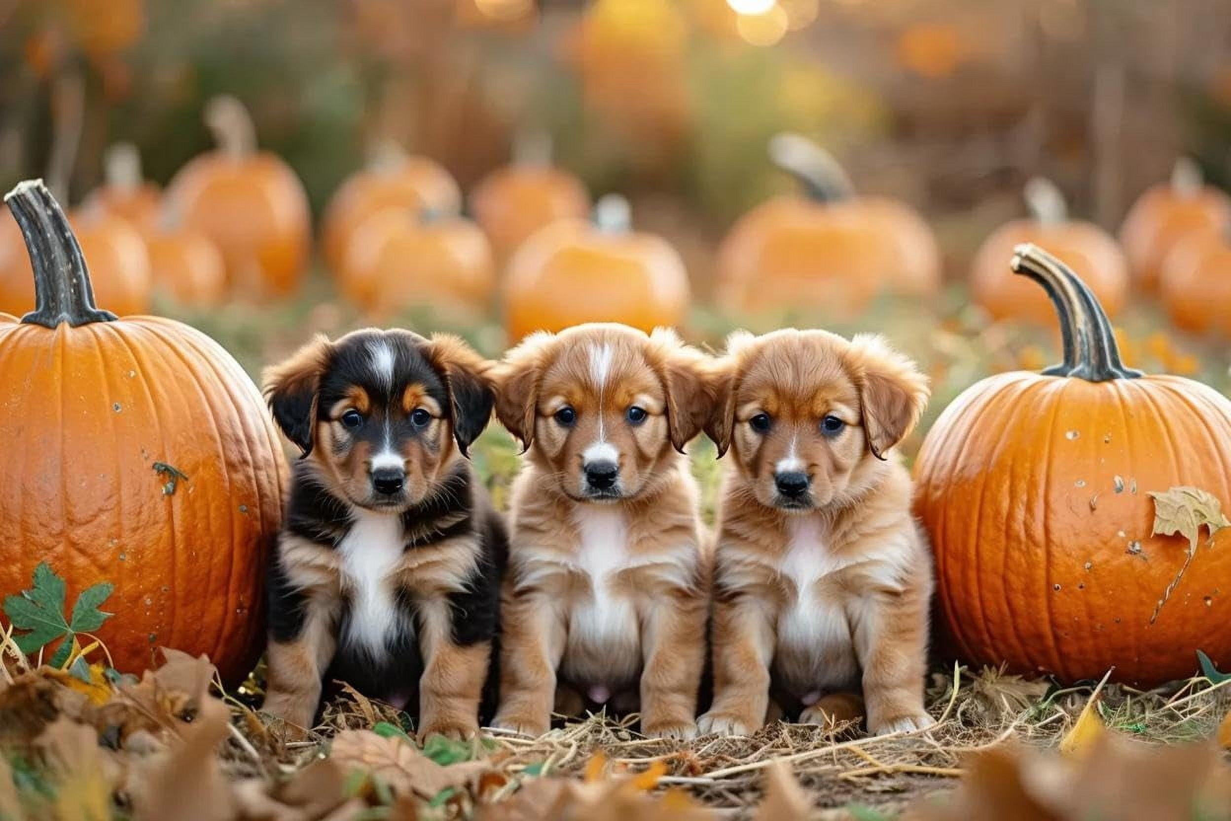 300 Pieces Puzzles for Adults Kids Cool Anime Puppies in The Pumpkin ...