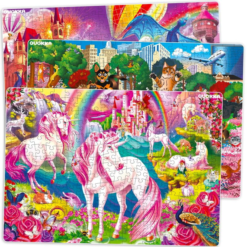QUOKKA 300 Pieces Puzzles for Kids Ages 10-12 - 3X Set Floor Jigsaw ...