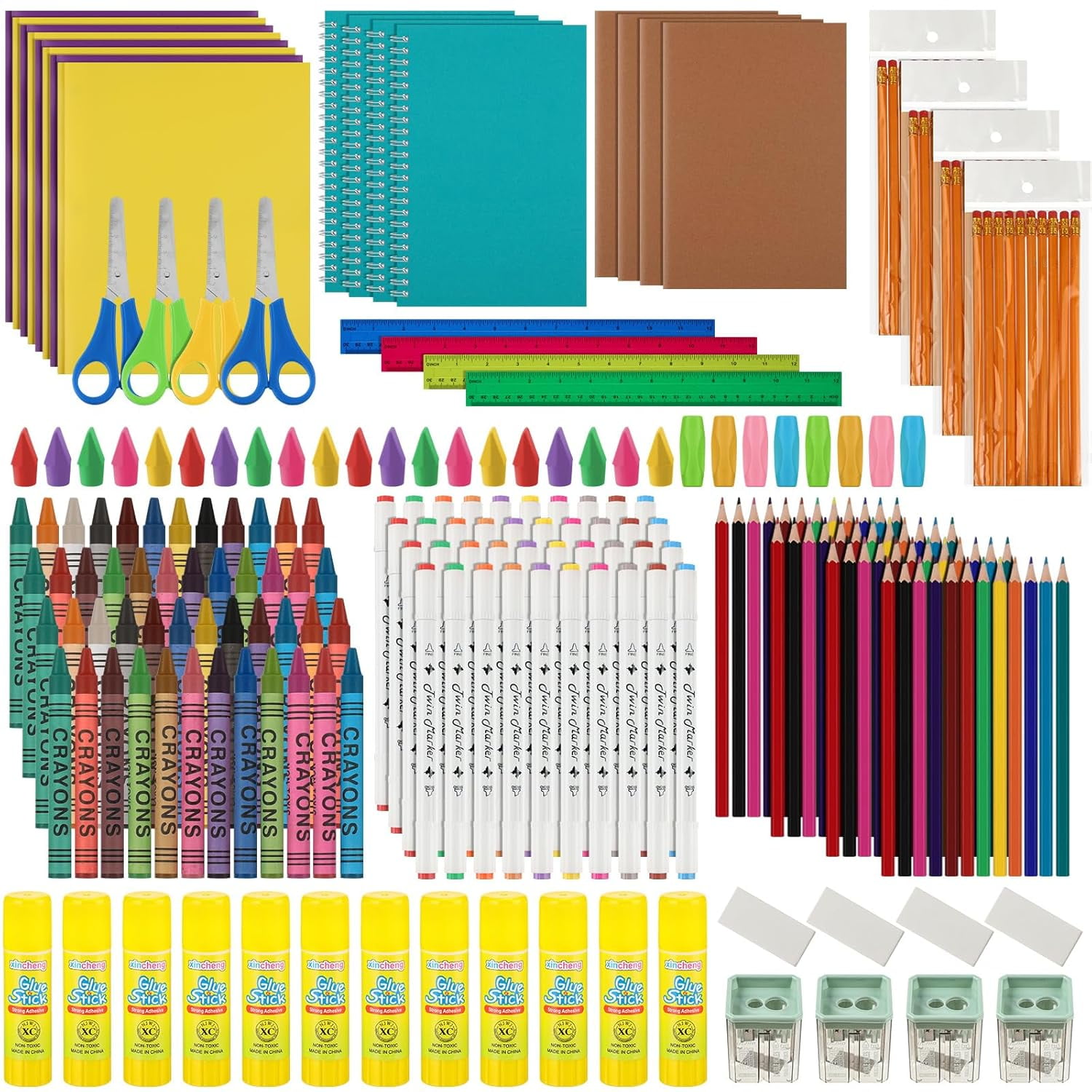 300 Pieces School Supply Kits for Kids Kindergarten School Supplies ...