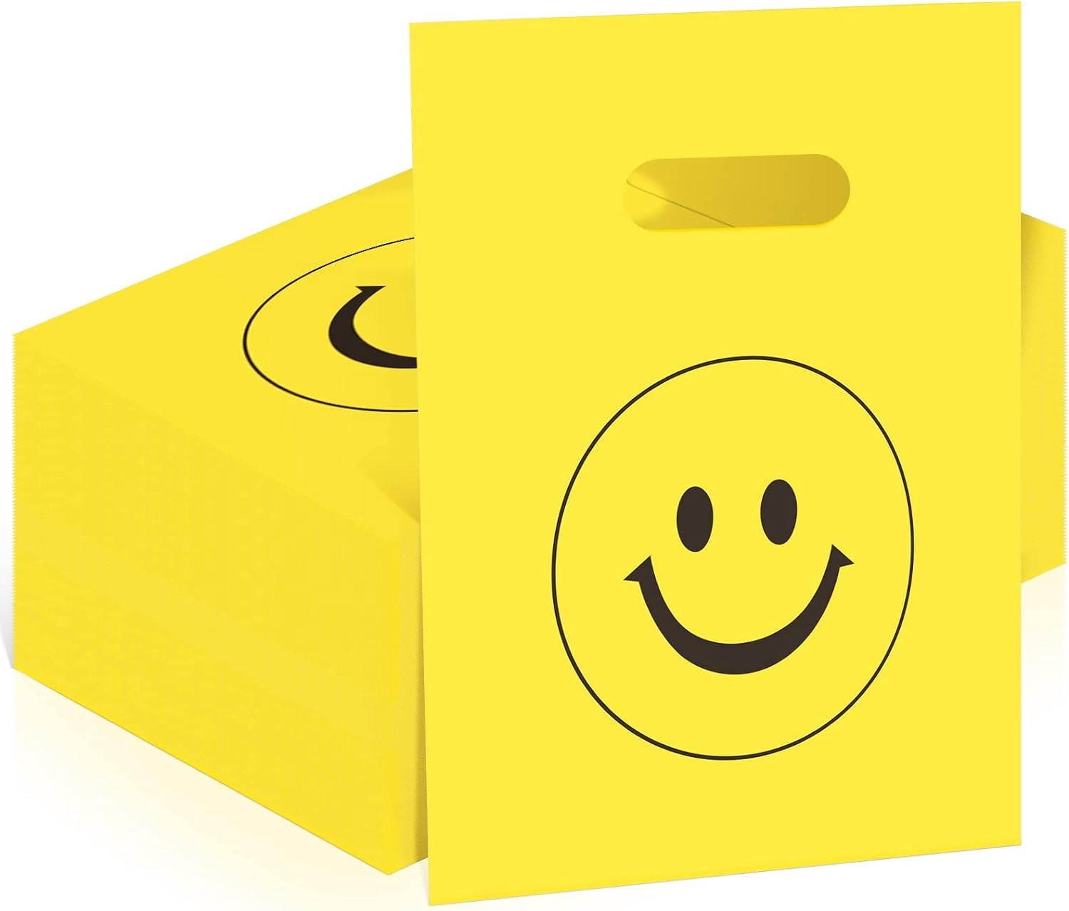 300 Pieces Smile Face Gift Bags 6" x 8" Plastic Party Favors Goodie ...