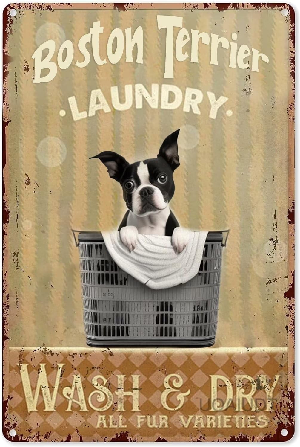 300 Pieces Wooden Jigsaw Puzzles For Adults- Boston Terrier Laundry ...
