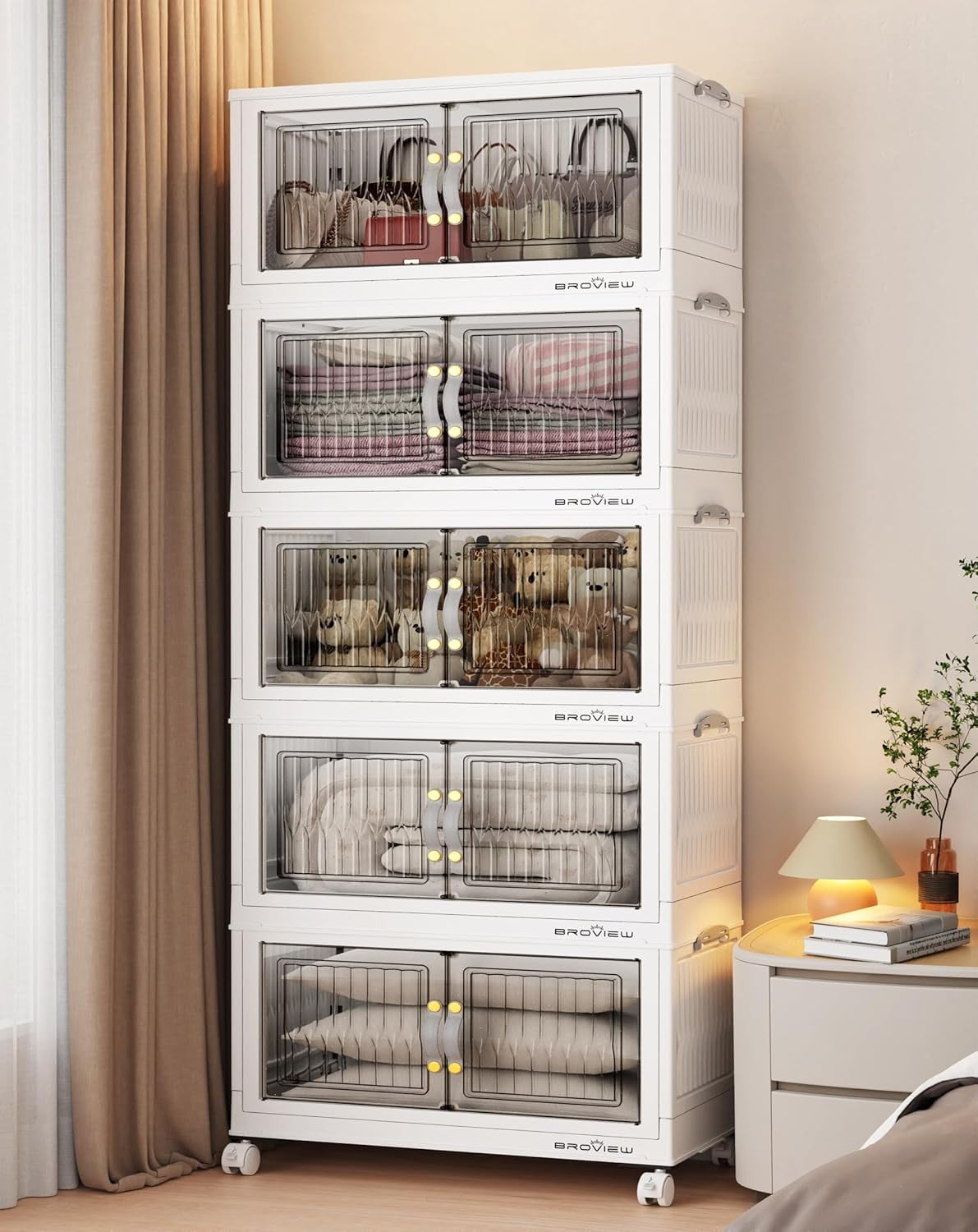 300 Qt Stackable Storage Bins with Lid, Plastic Closet Organizers and ...