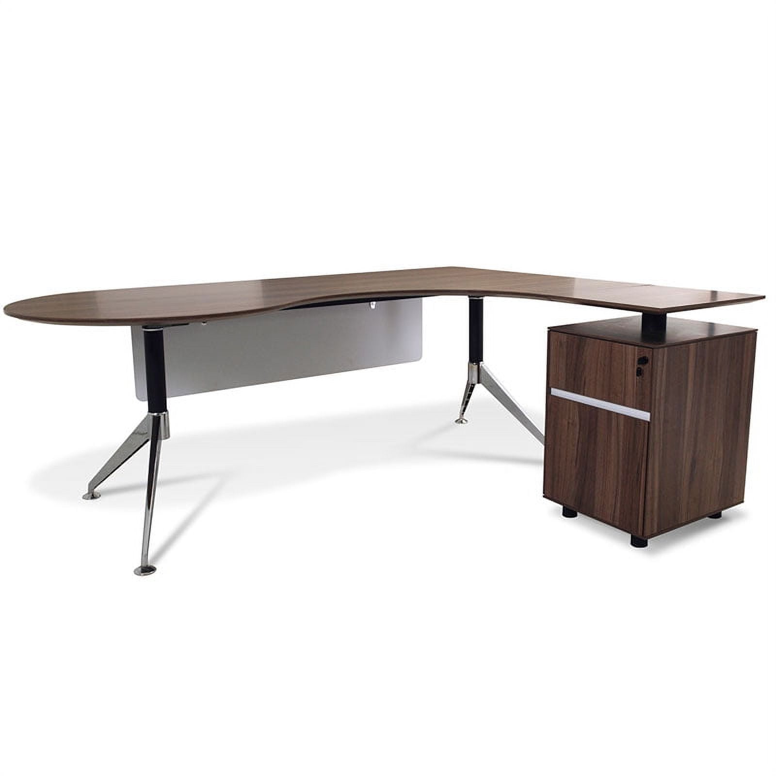 300 Series 79'' Teardrop Desk & Right Cabinet Walnut - Walmart.com