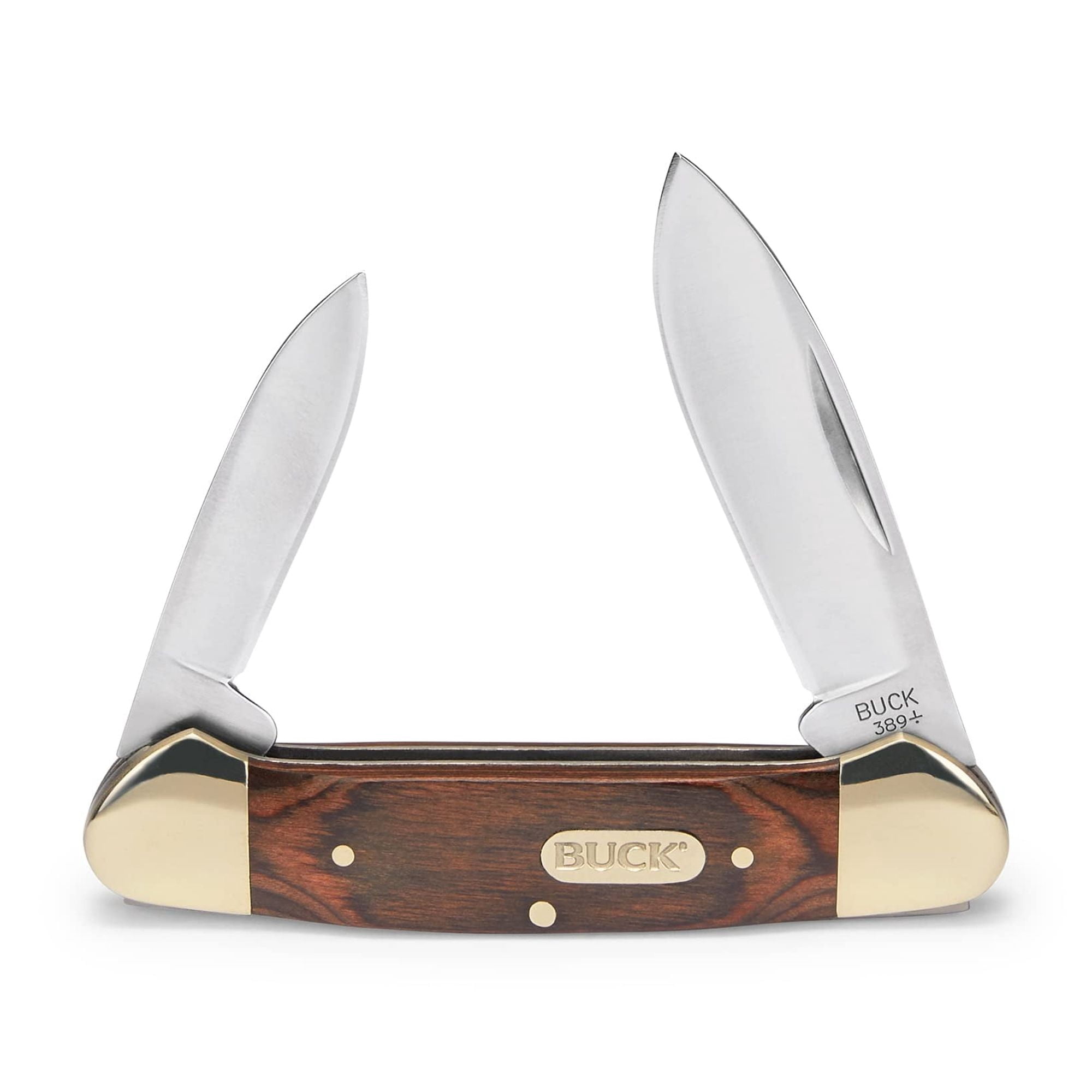 Buck Knives 389 Canoe Folding Pocket Knife, 2-Blade, Woodgrain Handle ...