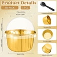 300 Set Mini Aluminum Foil Baking Cups with Lids and Spoons, Gold ...