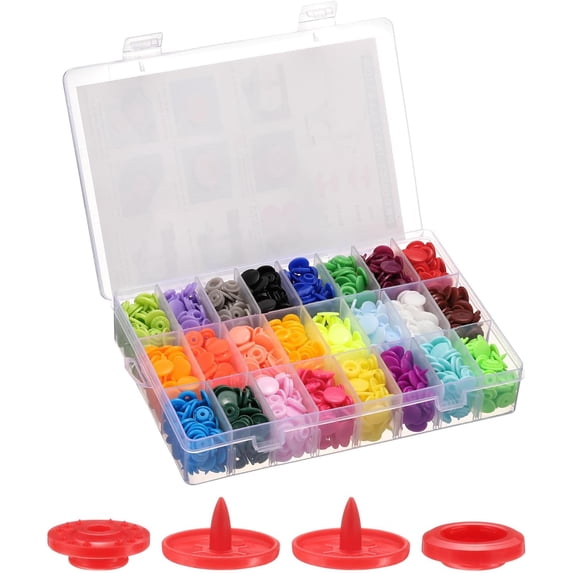 300 Set Plastic Snaps T5 Round Resin No-Sew Button Plastic Snap ...