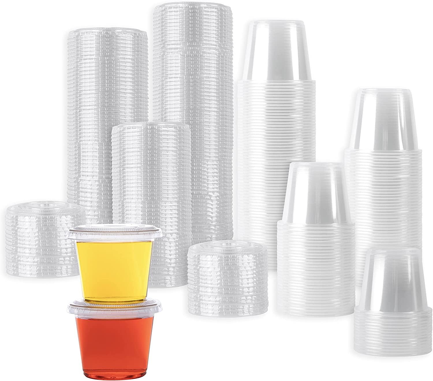 [300 Sets - 5.5 oz.] Jello Shot Cups Condiment Containers with Lids ...