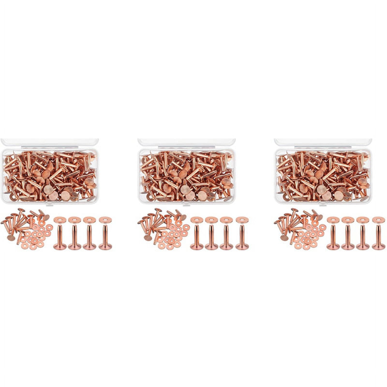 300 Sets Copper Rivets and Burrs Washers Leather Copper Rivet Fastener ...