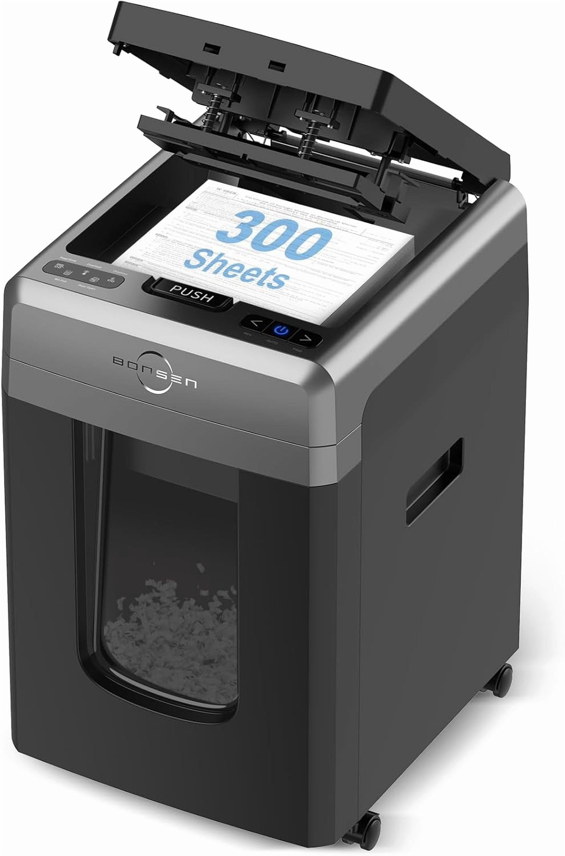 300-Sheet Auto Feed Paper Shredder, 60 Minutes Non-Stop Commercial rade ...