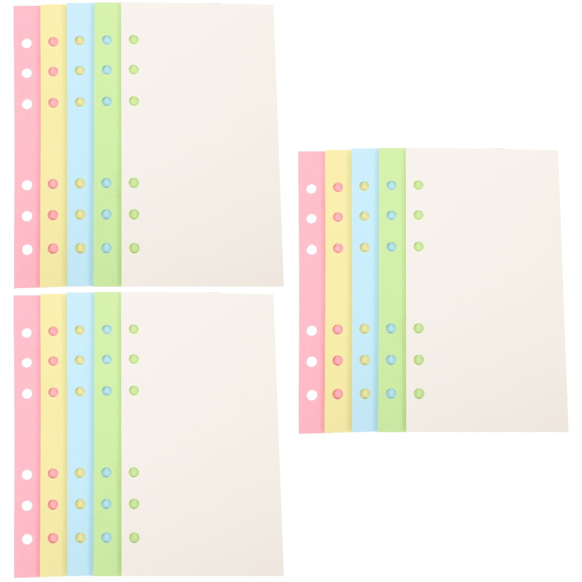 300 Sheets 6-Hole Loose-Leaf Paper Colored Loose Leaf Paper Lined Paper ...