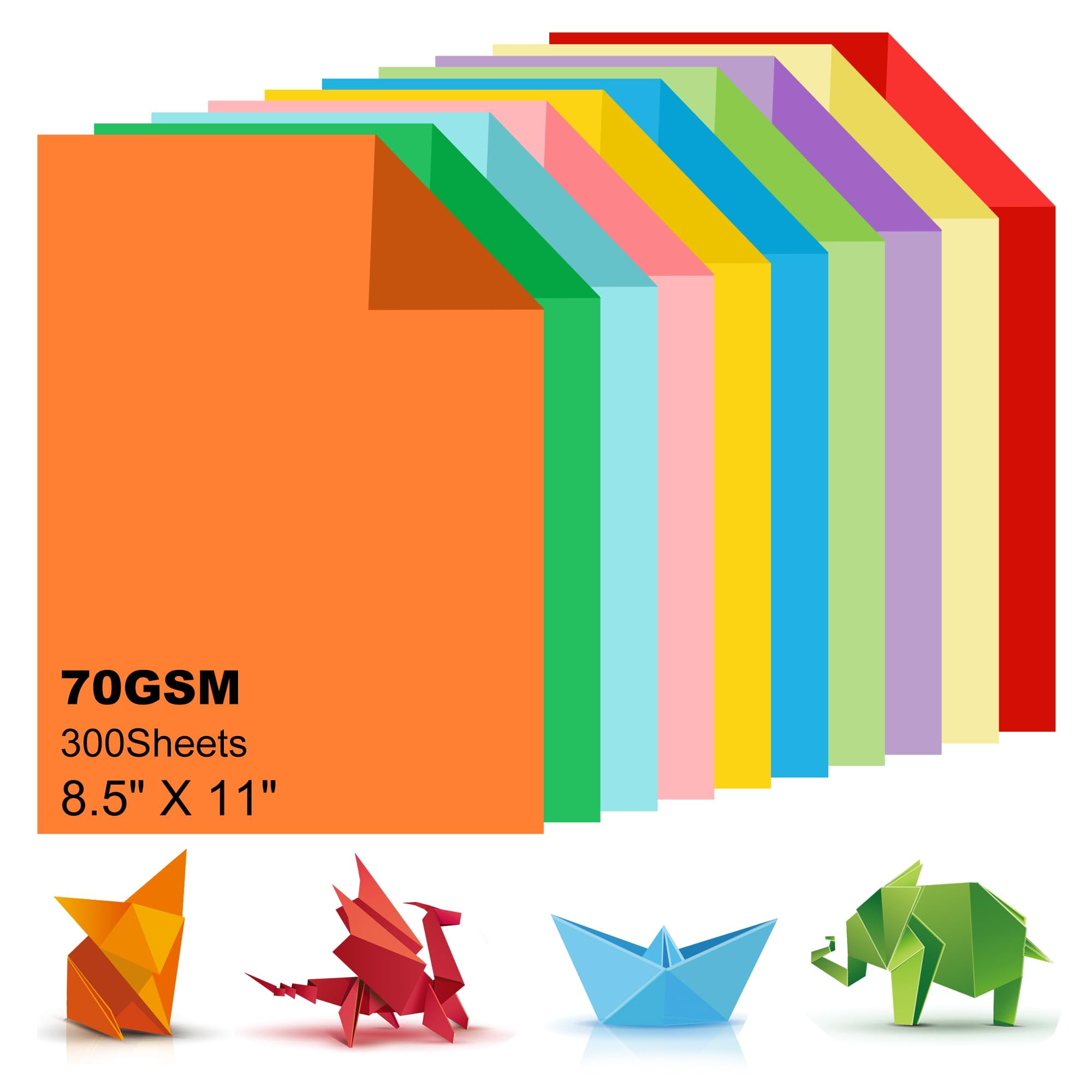 300 Sheets A4 Coloured STF9 Paper, 8.5" X 11" Handmade Copy Paper (10 ...