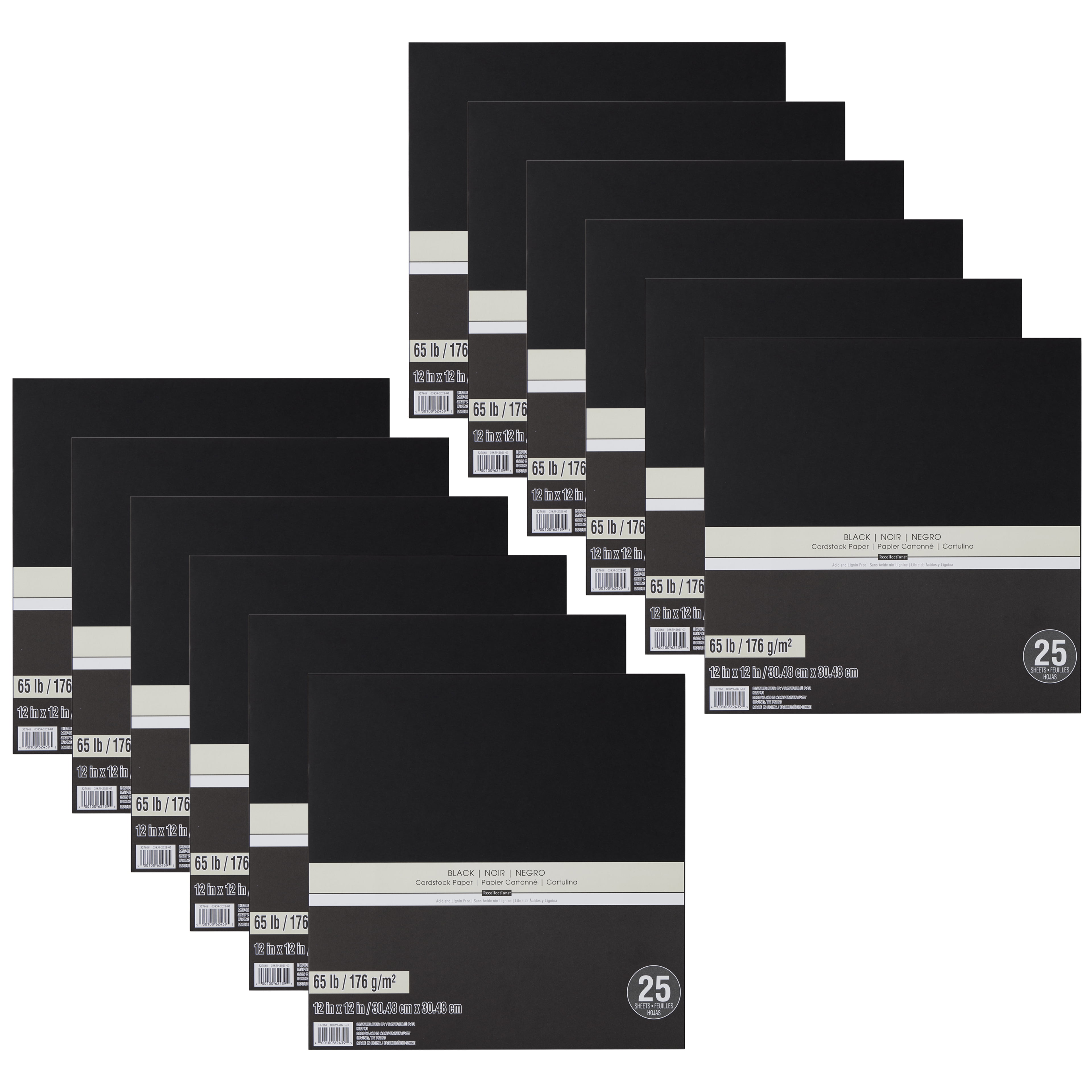 300 Sheets Black 8.5" x 11" Cardstock Paper by Recollections - Acid and ...