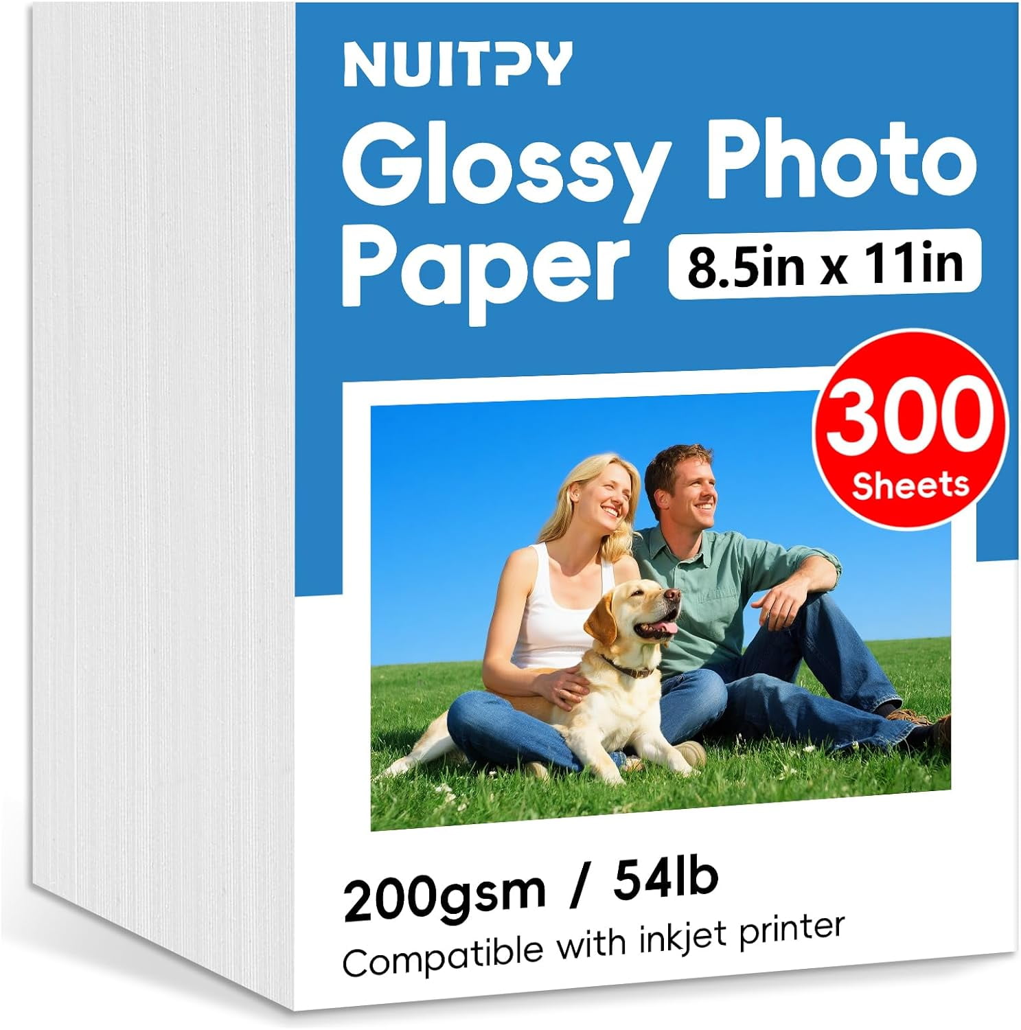 300 Sheets Glossy Photo Paper, 8.5in x 11in Inkjet Printer Picture ...