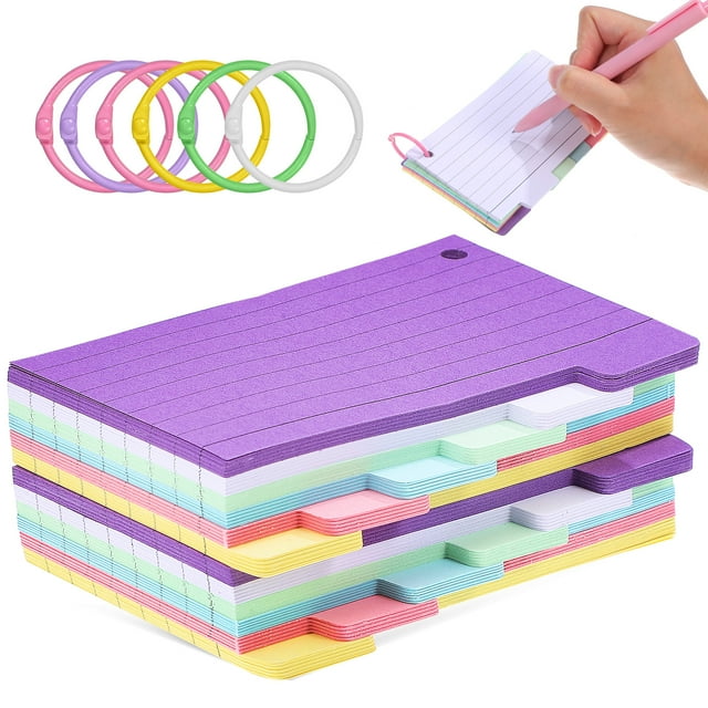 300 Sheets Index Note Cards Note Pads Ruled Index Cards Punched Note ...