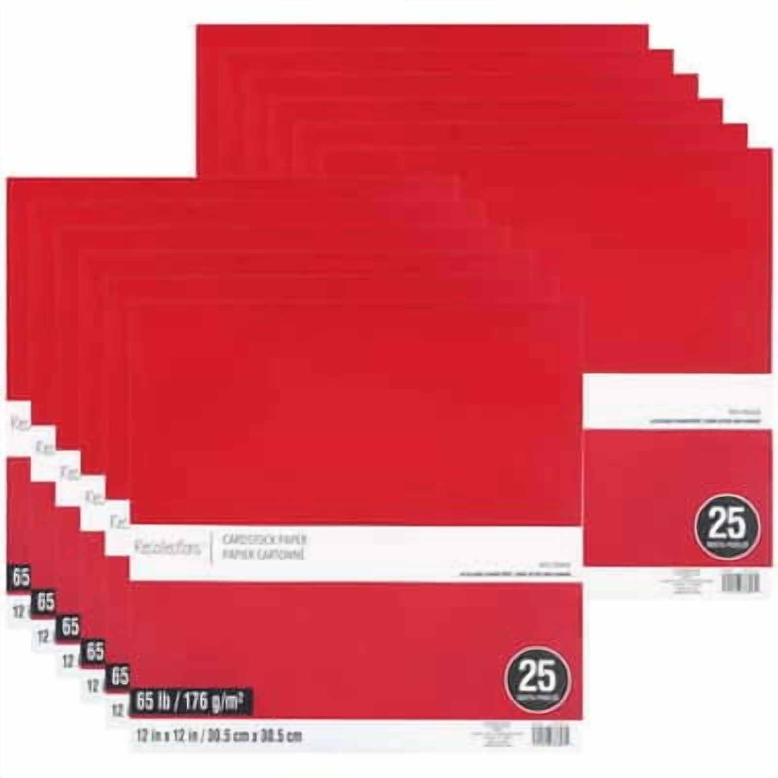 Recollections 300 Sheets Red 12" x 12" Cardstock Paper - Acid and ...