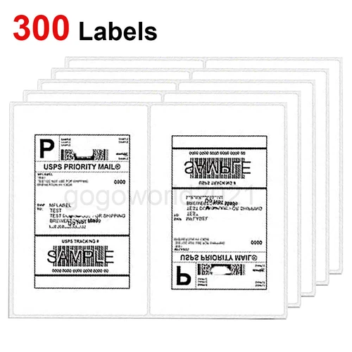 300 Shipping Labels 8.5X5.5 Rounded Corner Self Adhesive 2 Per Sheet ...