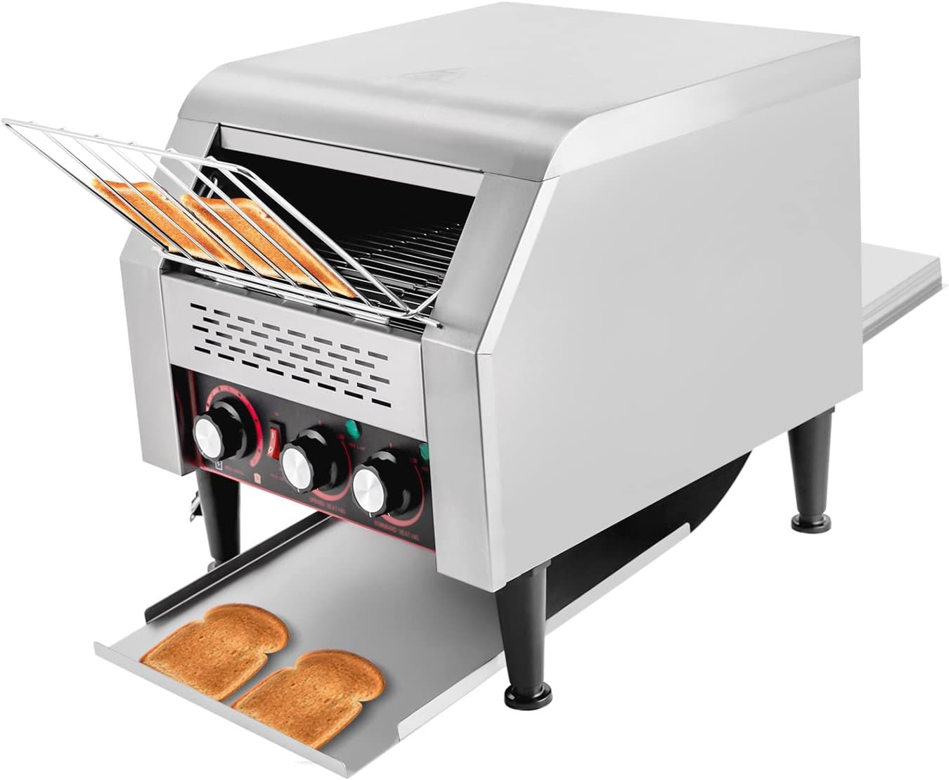 300 Slices/Hour Conveyor Toaster, 2200W Commercial Bun Toaster ...