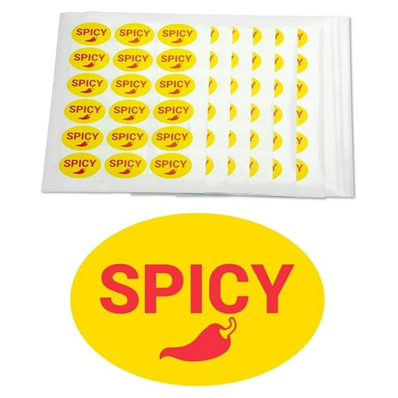 300 Spicy Food Stickers - 2.2 x 1 inch, Spicy Labels for Grocery Store ...