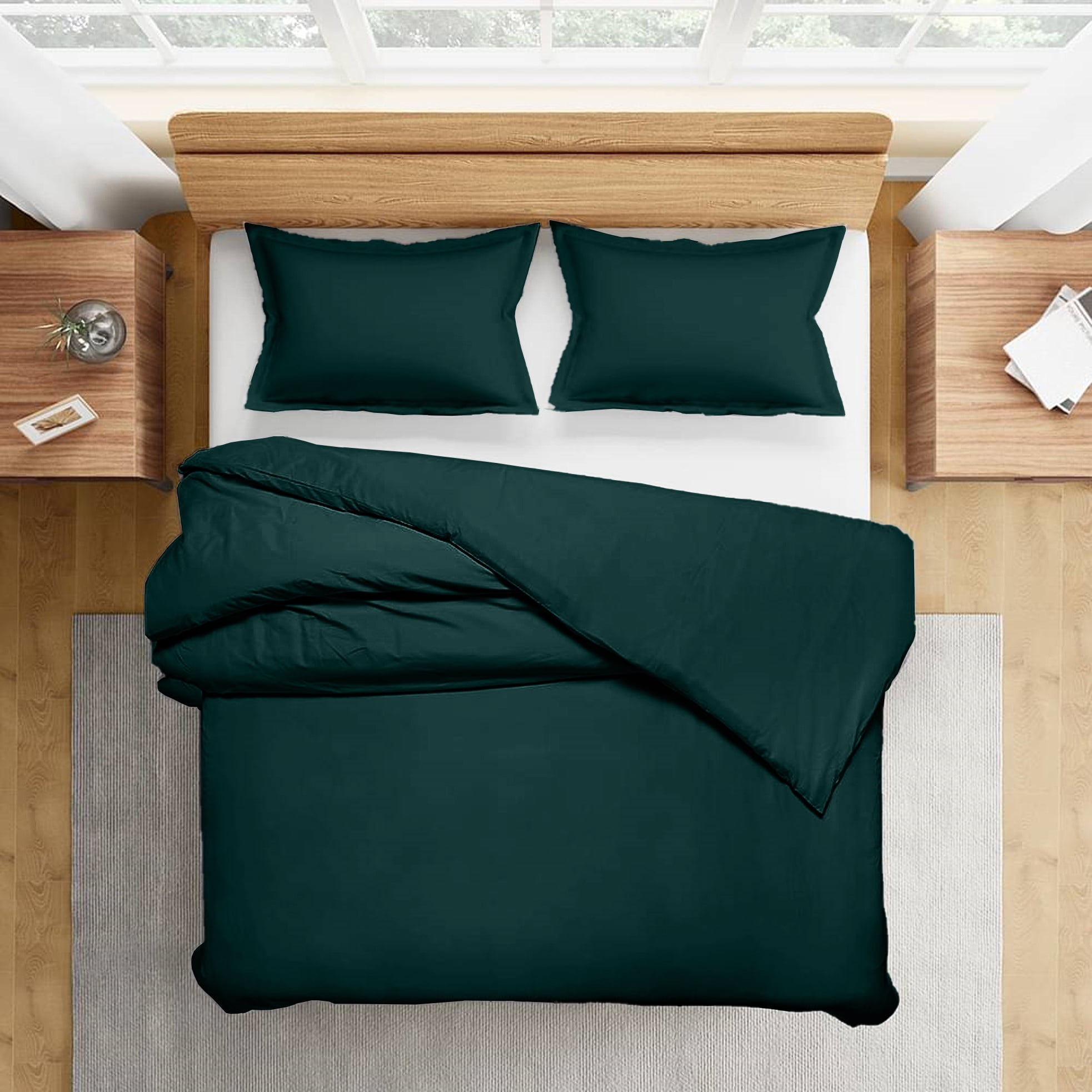 300 Thread-Count 100% Egyptian Cotton 3 Piece Duvet Cover and Pillow ...