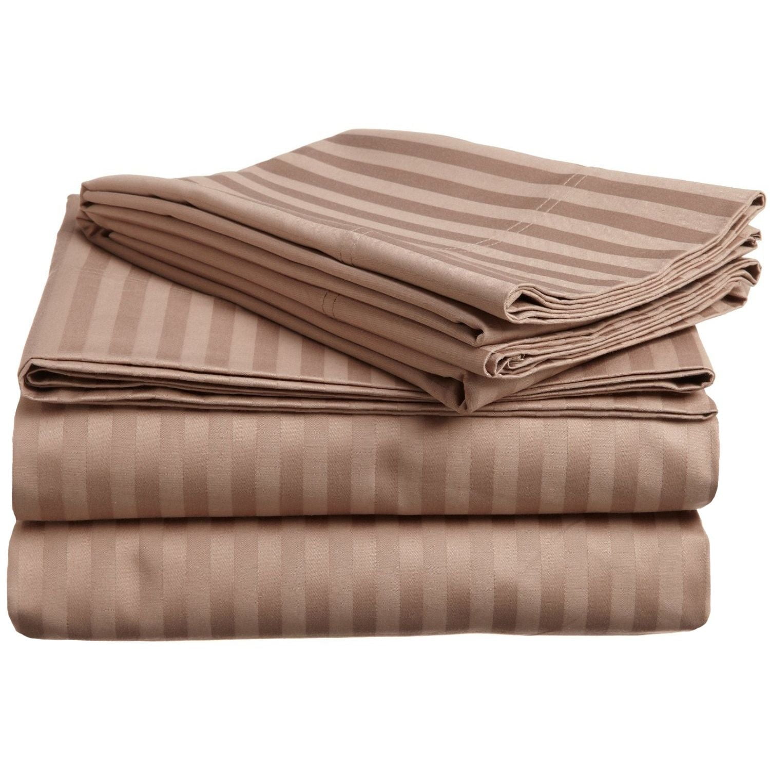 300-Thread Count 100% Egyptian Cotton Lightweight Stripes Sheet Set ...