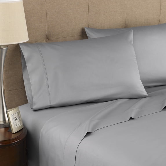300 Thread Count Certified Organic Cotton Full Grey Sheet Set - Walmart.com