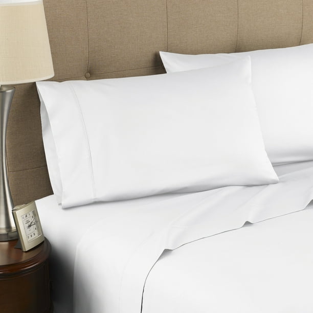 300 Thread Count Certified Organic Cotton Queen Brilliant White Sheet ...