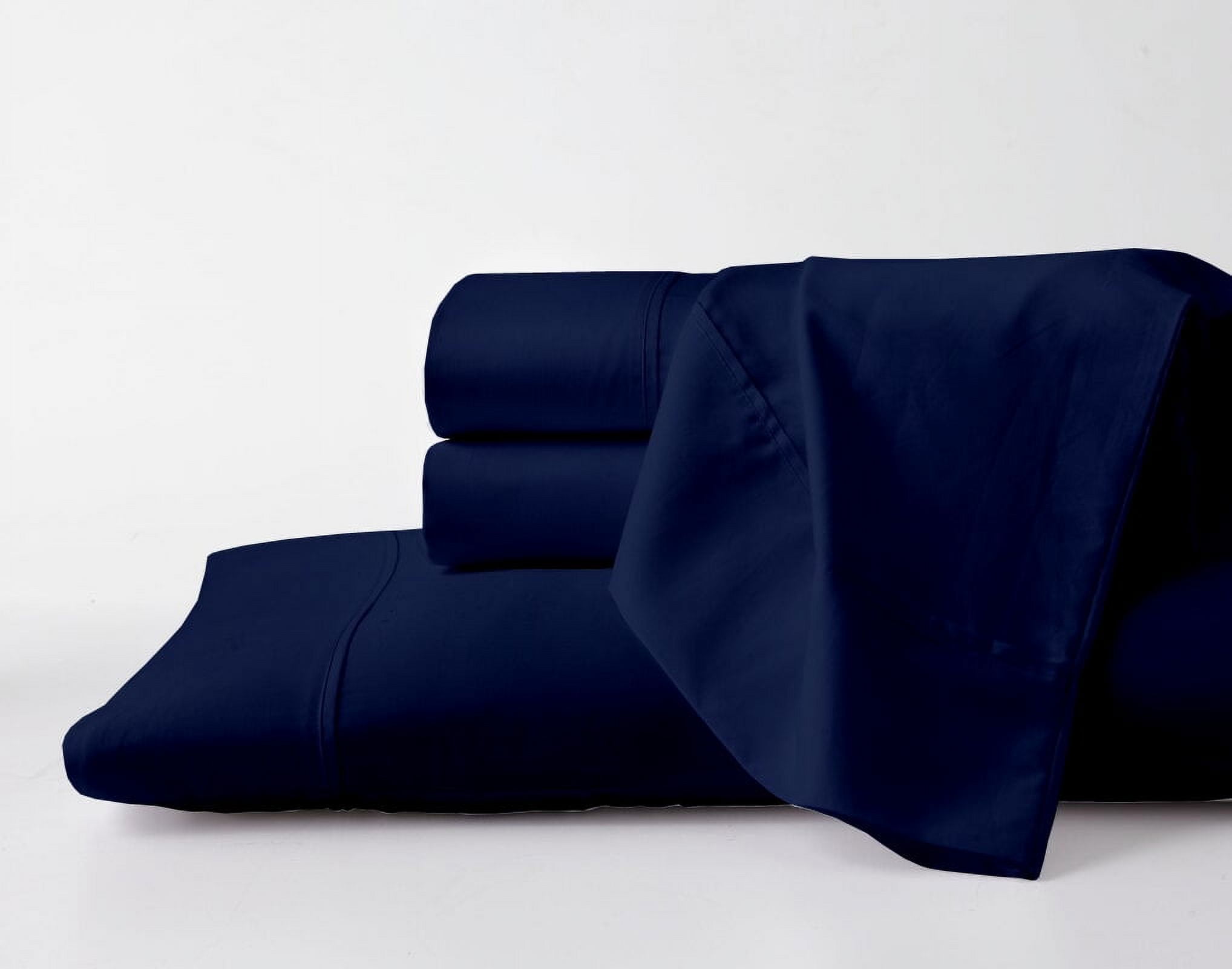 300-Thread Count Egyptian Cotton Twin Size Navy Blue Color Sheet Set ...