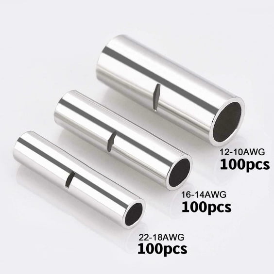 300 Uninsulated Butt Connectors Wire Terminals ALL SIZES 22-10 Gauge ...