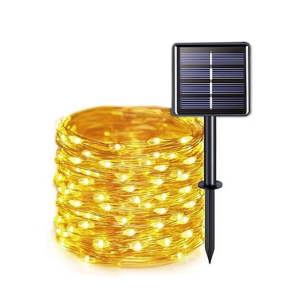 300 Warm Lights, Copper Wire, IP44 Waterproof, 32 Meters Long Solar ...