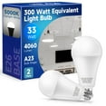 300 Watt Equivalent Light Bulb, 33W LED Light Bulb E26 Daylight 5000K, Super Bright 4060LM, A23 ...