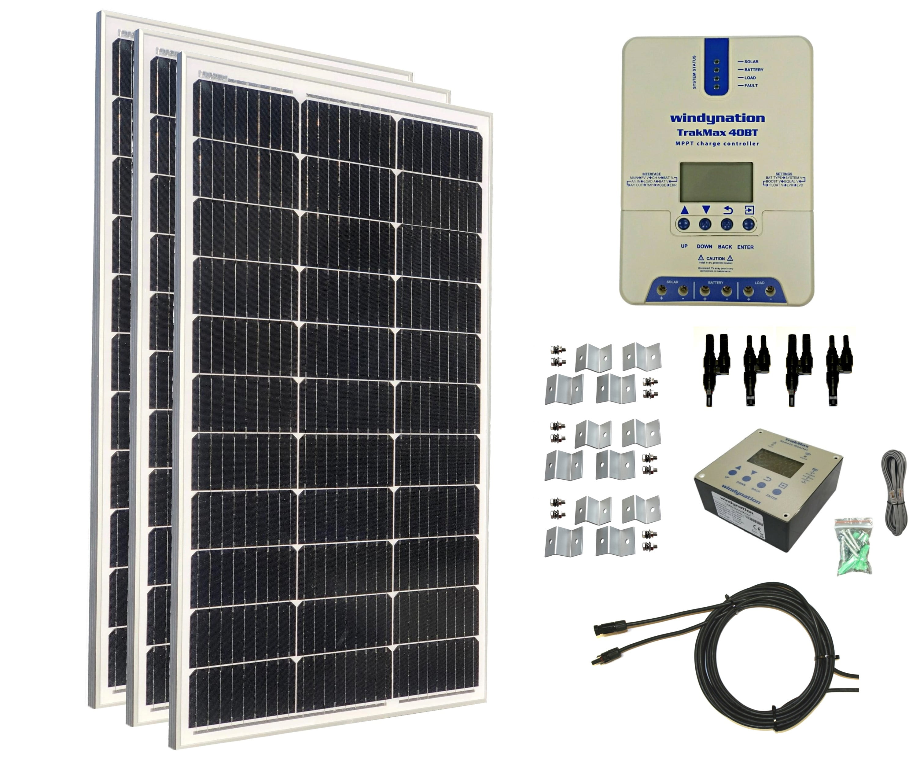300-Watt Monocrystalline Solar Panel with TrakMax MPPT 40 Amp Charge ...