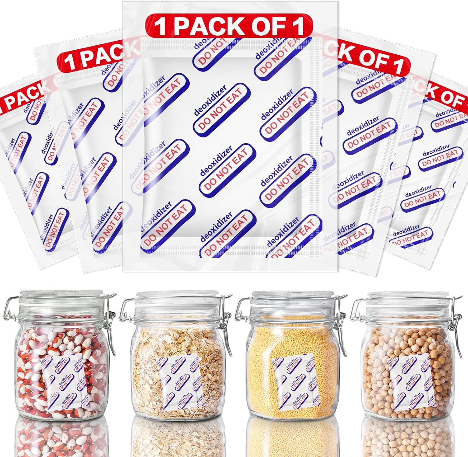 300 cc Oxygen Absorbers For Food Storage Individually Wrapped 100 Pack ...