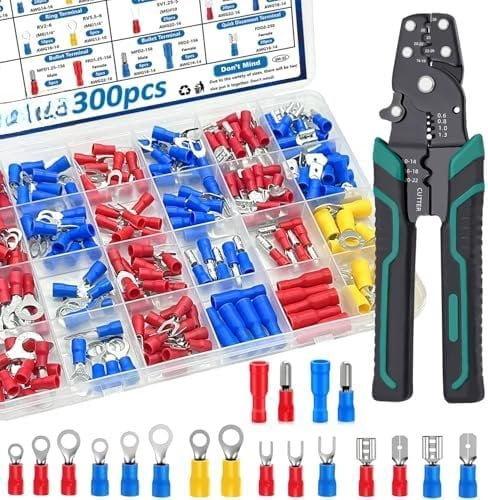 300 count 19 Values Electrical Crimp Connectors with Crimping tool ...