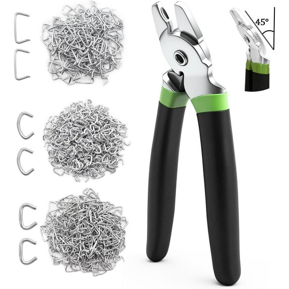 300 count Hog Rings with Bent Hog Ring Pliers Kit 3/4" 1/2" 3/8 ...