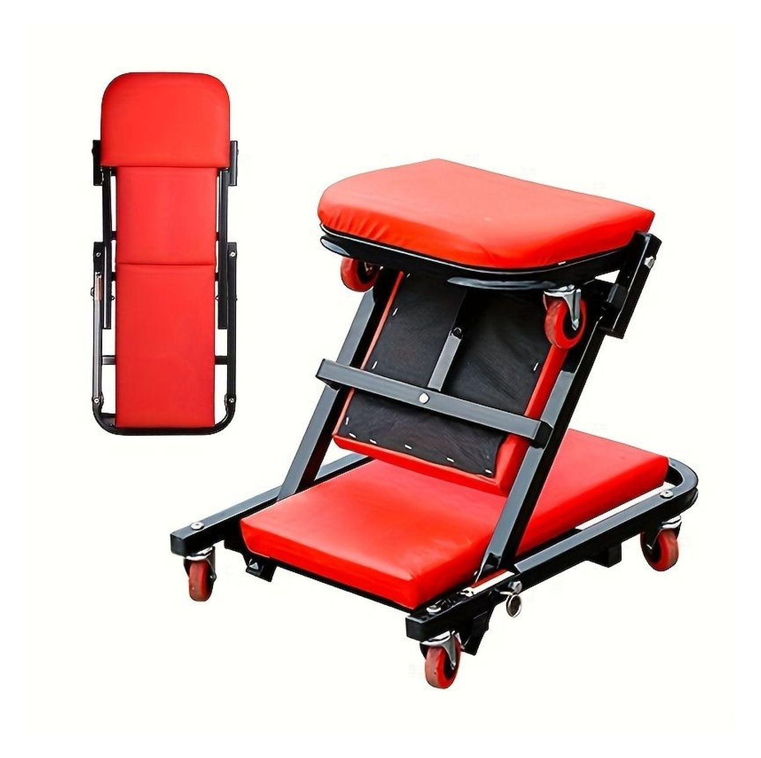 300 lbs Capacity Z-Creeper Seat, 36" 2-in-1 Foldable Low-Profile Garage ...