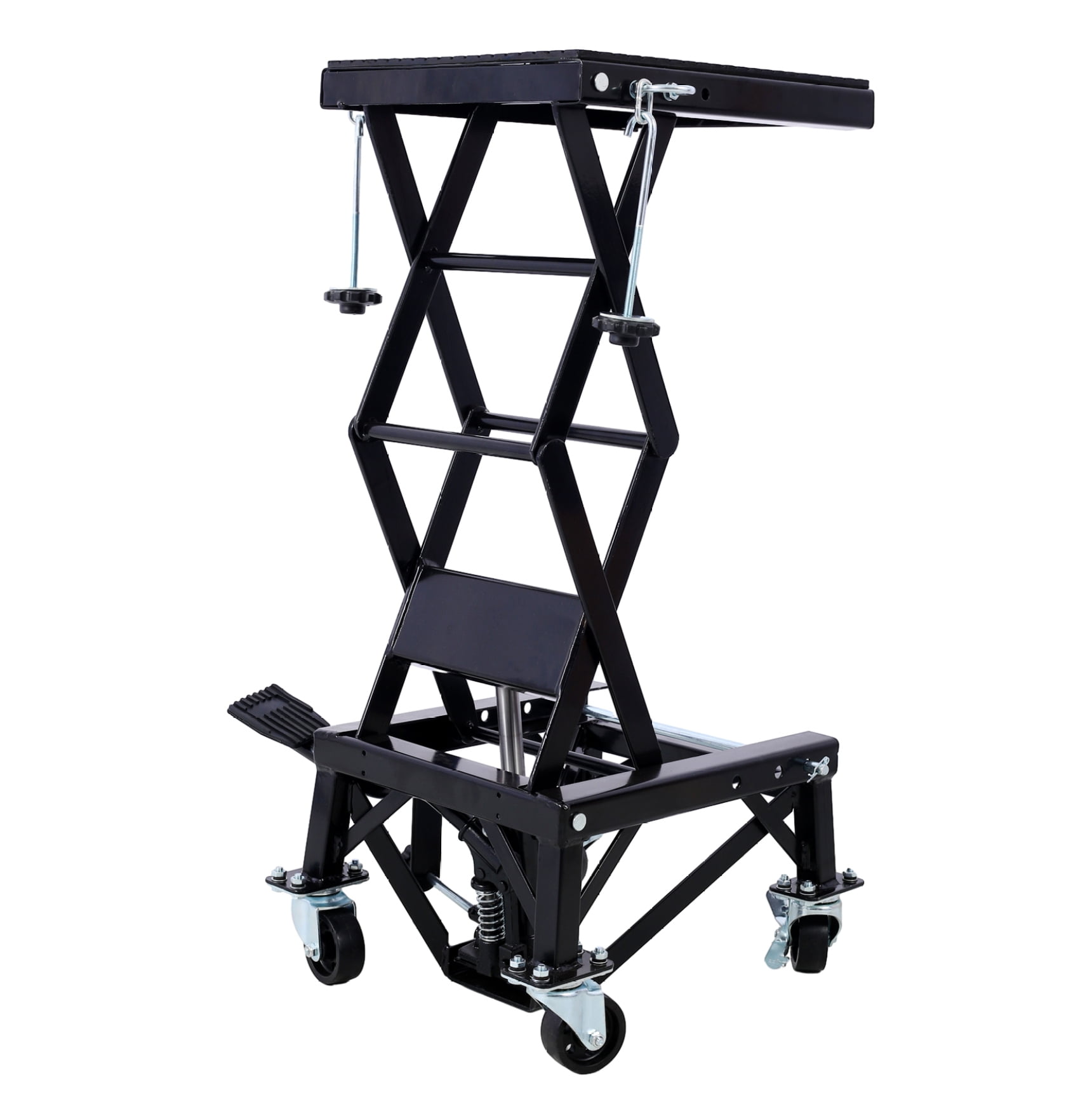300 lbs Hydraulic Motorcycle Scissor Jack Lift Foot Step Wheels for ...