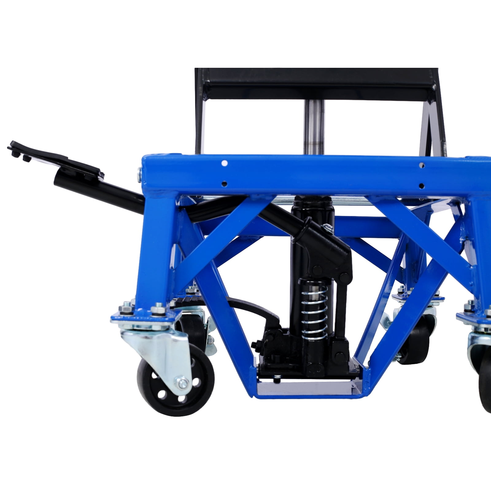 300 lbs Hydraulic Motorcycle Scissor Jack Lift Foot Step Wheels for ...