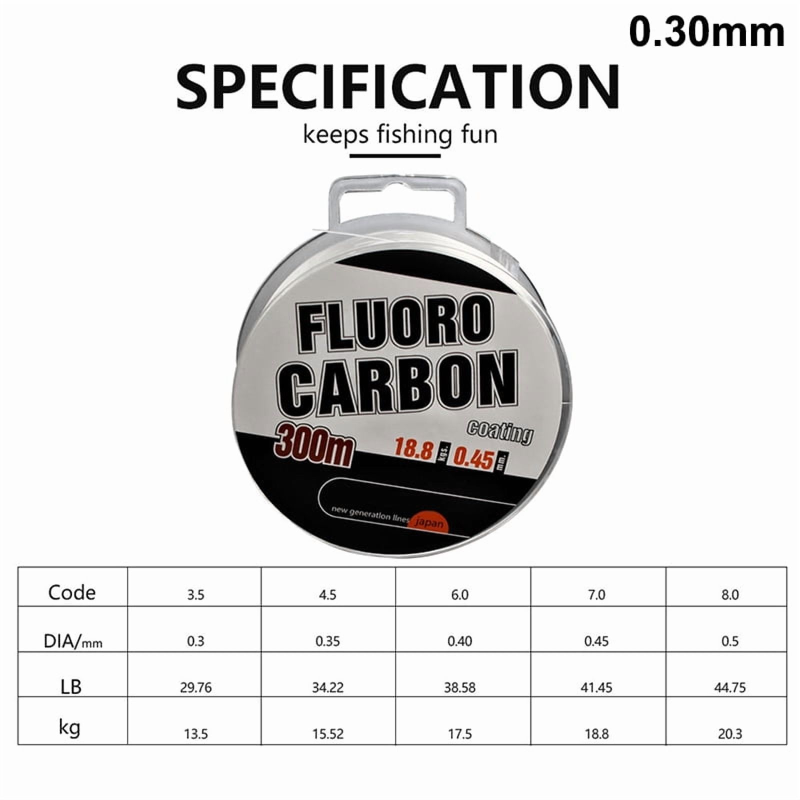 300-meter Nylon Fishing Line, 0.3mm-0.5mm, 29.76LB-44.75LB, Carbon ...