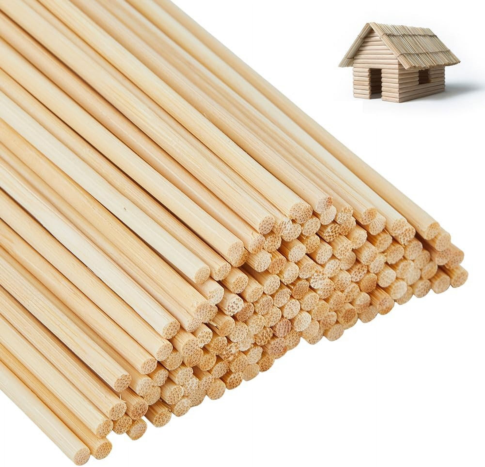 300 pc 300Pcs Wood Dowels 1/8 x 6 Inch Dowel Rods Wood Sticks Wooden ...