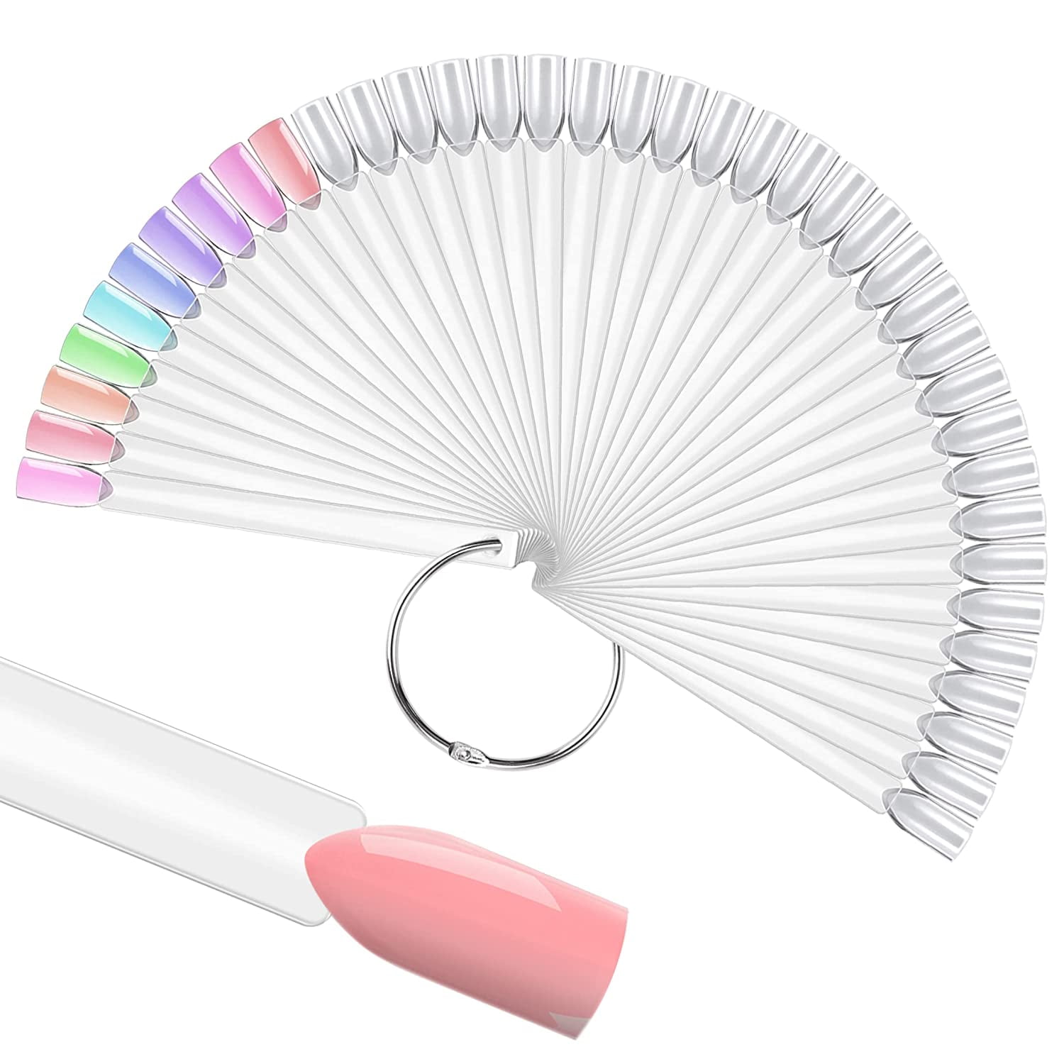 300 pcs Fan-shaped False Nail Swatch Sticks, Nail Polish Practice ...