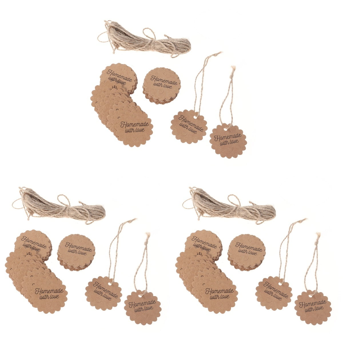 300 pcs Kraft Paper Tags with Strings Gift Favors Baking Food Package ...