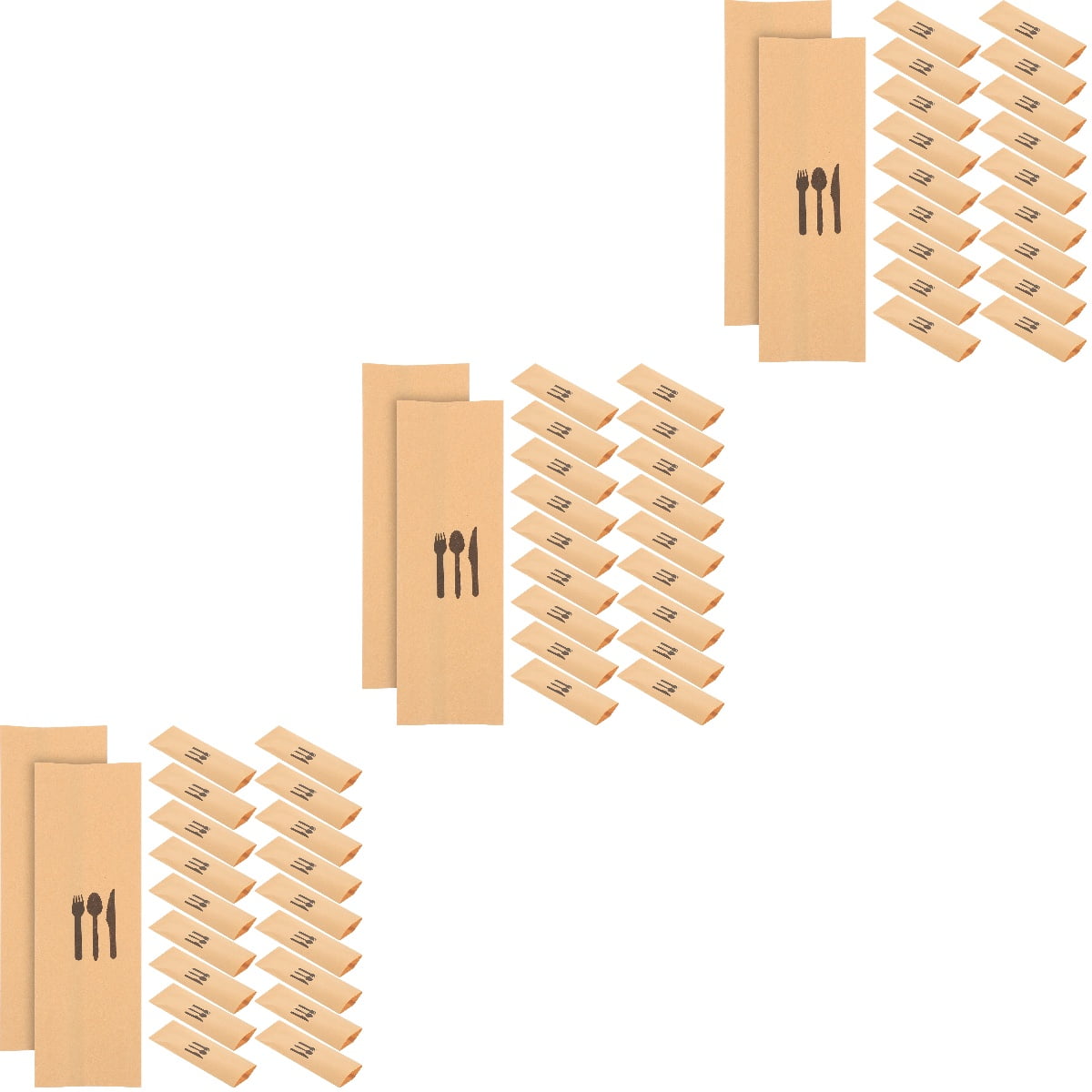 300 pcs Kraft Paper Utensil Holder Bags Restaurant Universal Cutlery ...