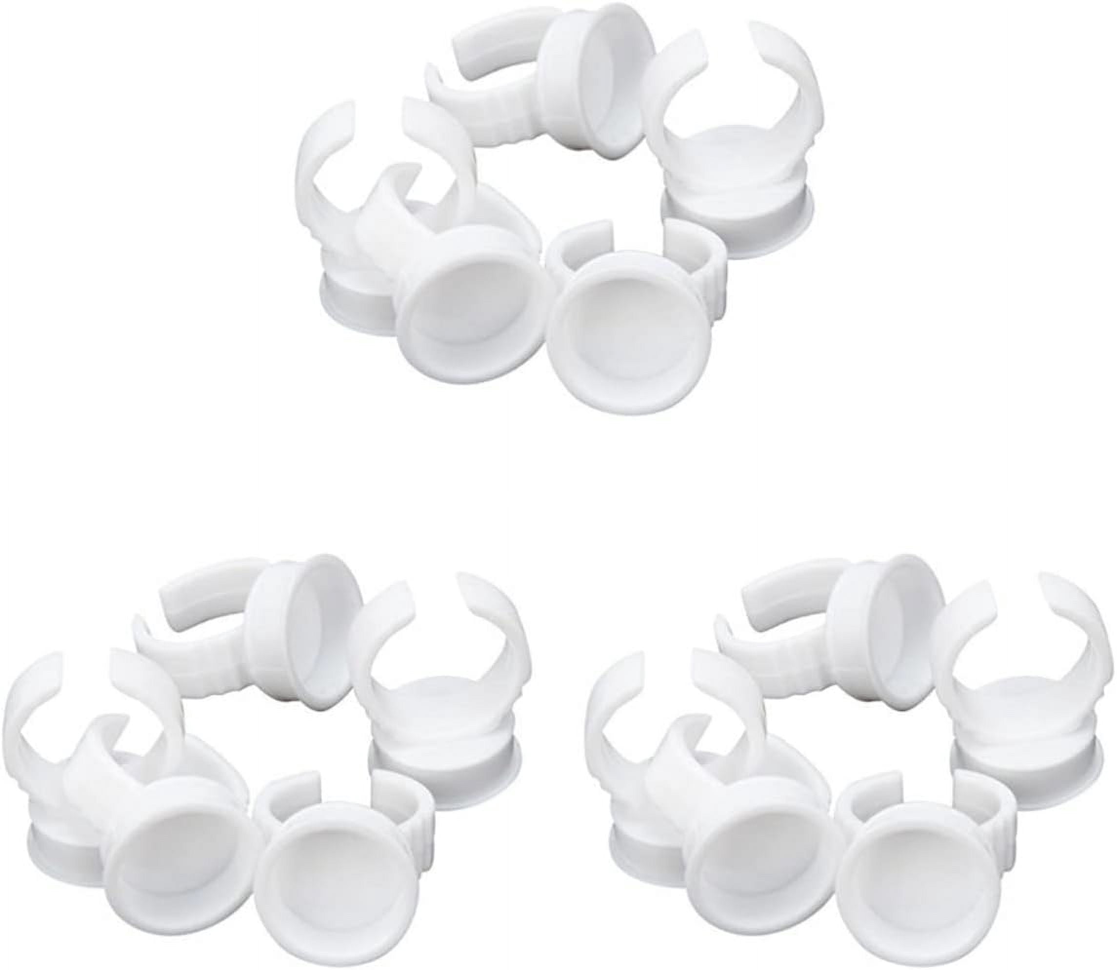 300 pcs Rings Extensions Disposable White Plastic Eyelash Holders Kit ...