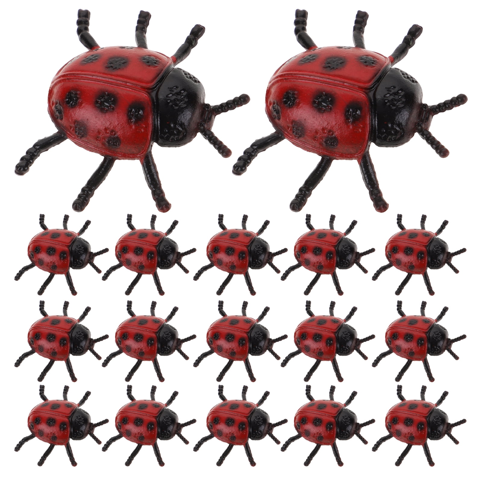 300 pcs Simulated Ladybug Toys Halloween Props PVC Ladybug Toys Prank ...