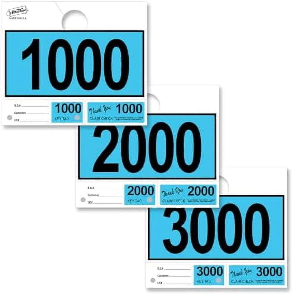 3000 Automotive 3 Part Service Dispatch Numbers Mirror Hang Tags ...