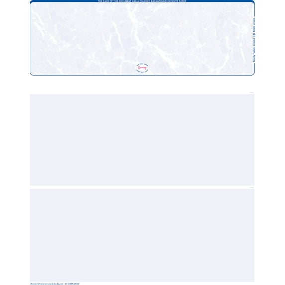 3000 Blank Laser Check Stock Blue Marble Design, Top Position Checks ...