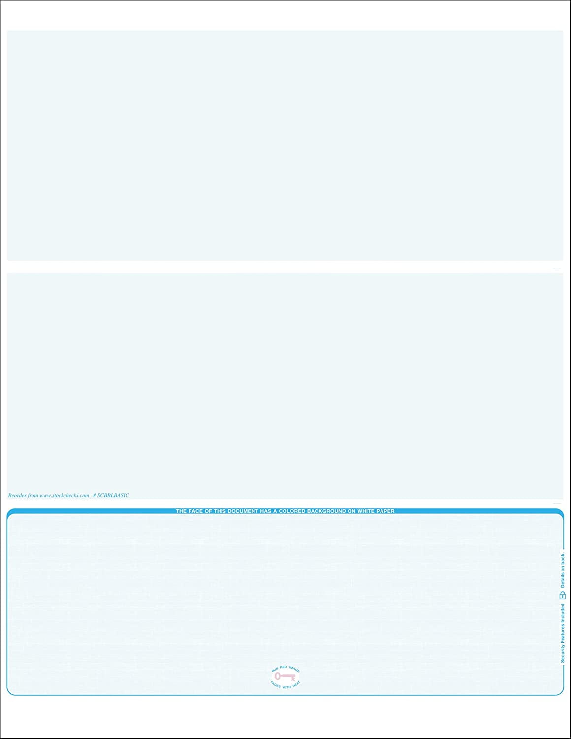 3000 Blue- Linen Laser Check Stock, (Check at Bottom) Blank Laser ...