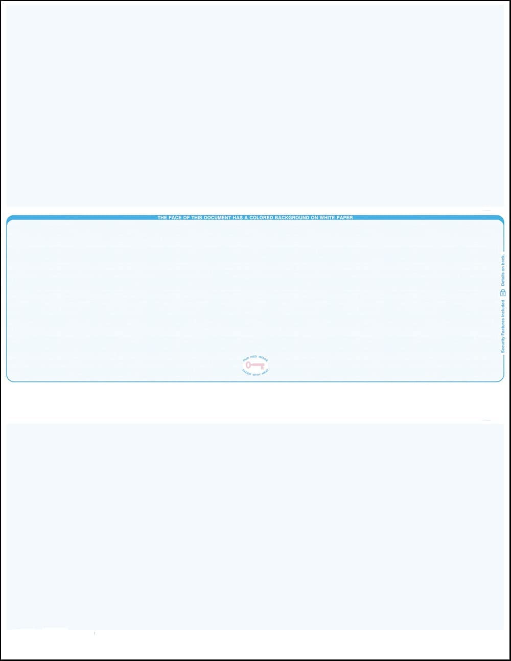 3000 Blue- Linen Laser Check Stock, (Check at Middle) Blank Laser ...