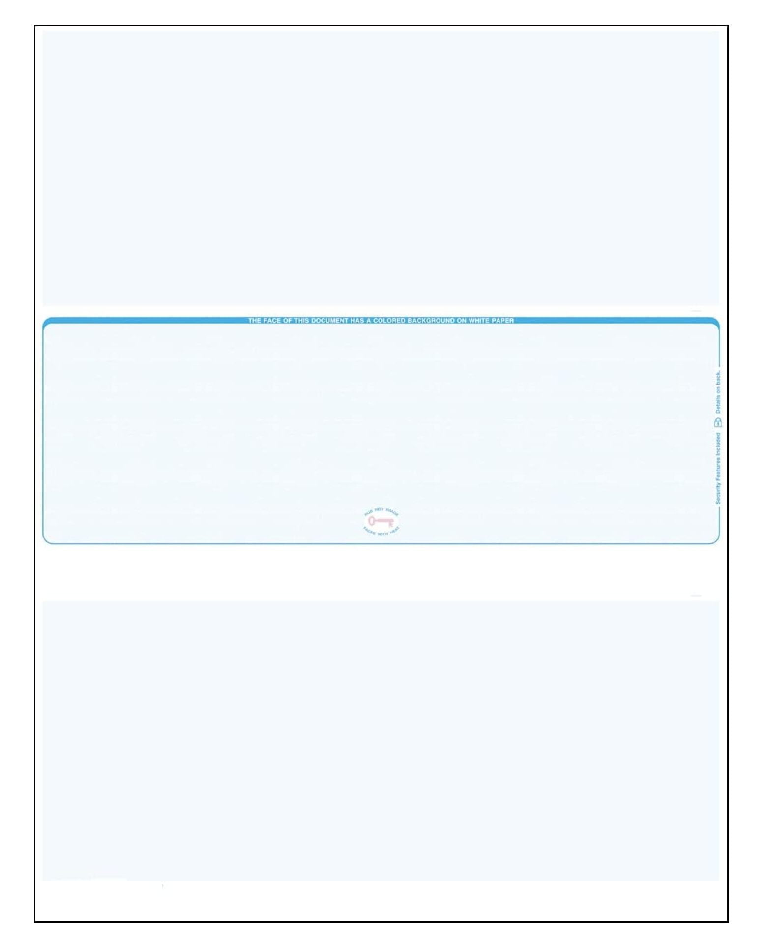 3000 Blue- Linen Laser Check Stock, (Check at Middle) Blank Laser ...